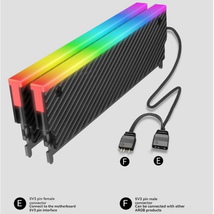 Computer ARGB Memory Module Heatsink Shim Cover Wavy Enhanced Cooling DDR3 DDR4 DDR5 PC RAM ...