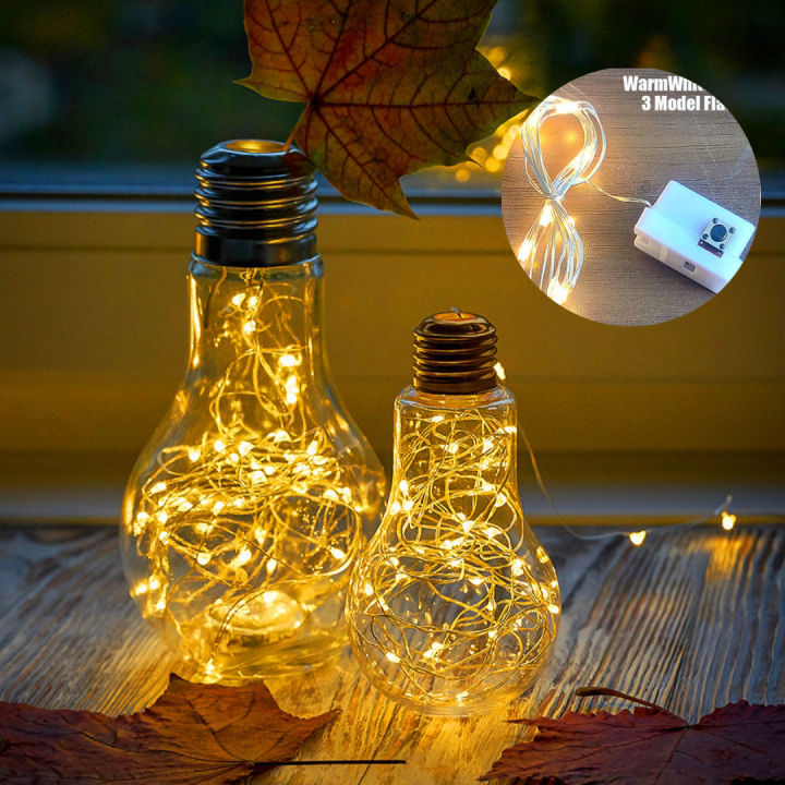 Homemory 1m/2m 3 Modes Battery Operated Copper Wire Fairy String Light ...