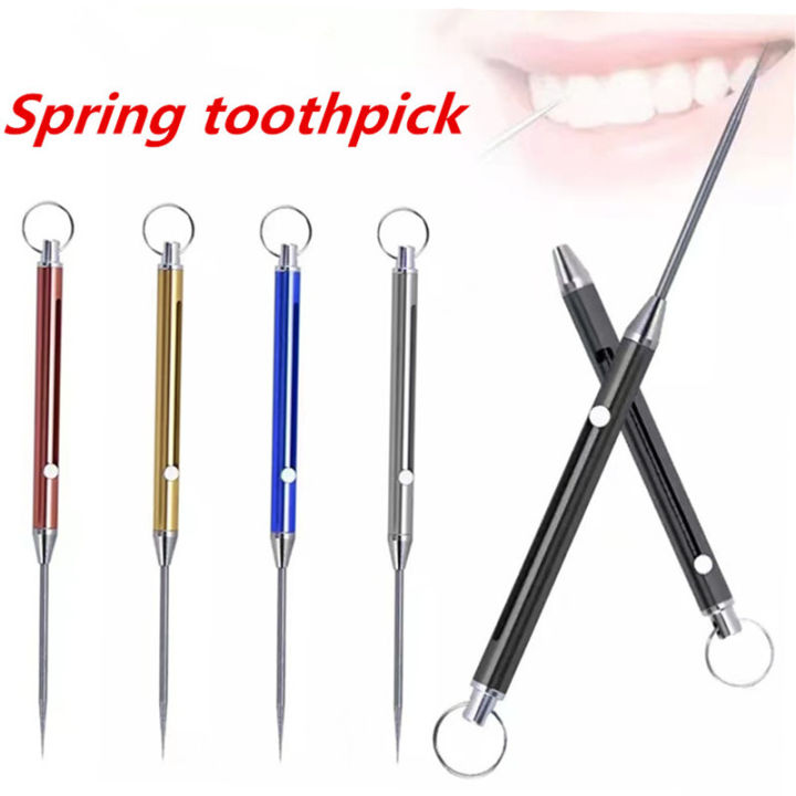 Fruit Pick Gift Titanium Alloy Tooth Pick Portable EDC Retractable ...
