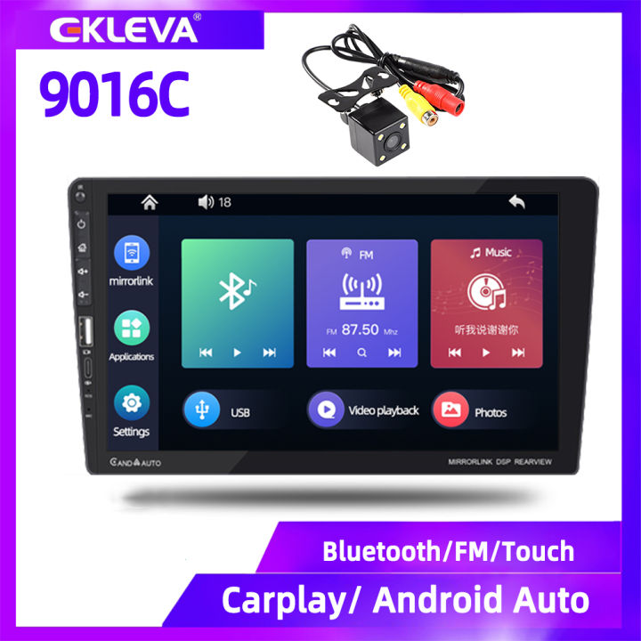 EKLEVA 9016C 1Din Car Radio FM/USB/AUX GPS MP5 Player Carplay ...