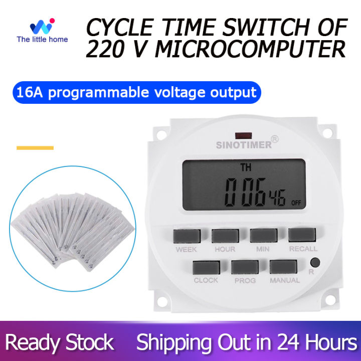 Sinotimer Tm618h 2 220v Ac Digital Time Switch Output Voltage 220v 7 Day Weekly Programmable