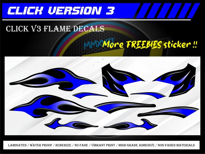 Honda Click Version 3 FLAME Decals Sticker | Lazada PH