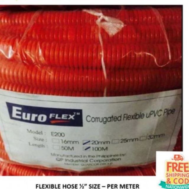 FLEXIBLE HOSE ELECTRICAL ORANGE CONDUIT 1/2 3/4 PER METER | Lazada PH