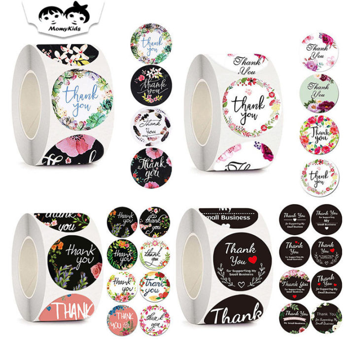 1 Roll 500 PCS Sticker Label Makanan Tulisan Thank You For Your Order I ...