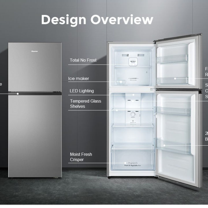 【Free Shipping】 Hisense 240L 200L Refrigerator 2 Door Fridge - Silver ...