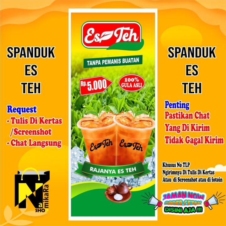 SPANDUK BANNER es Es teh ukuran 160x60 bisa custom / banner es teh ...