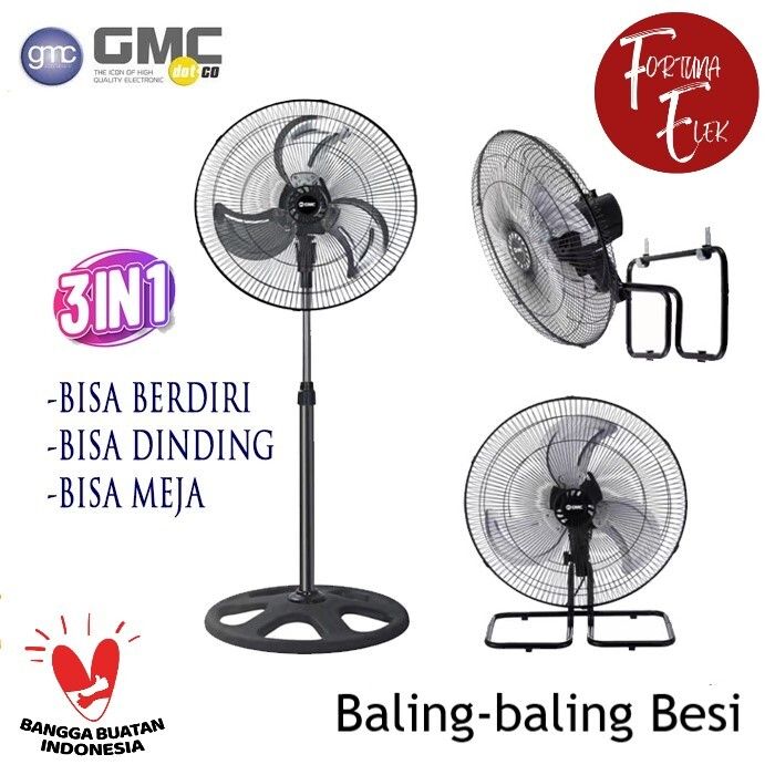 GMC Stand Fan Kipas Angin Berdiri Tornado 3 in1 BM 728 Baling-baling Besi | Lazada Indonesia