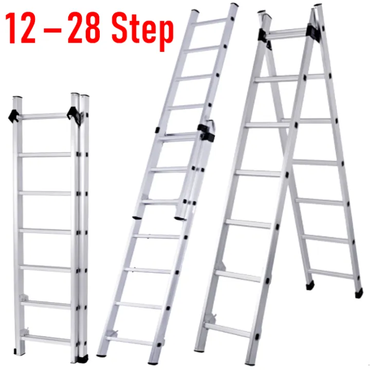 ( LD15 ) 28 Steps Heavy Duty Foldable Aluminium 2 Section Double ...