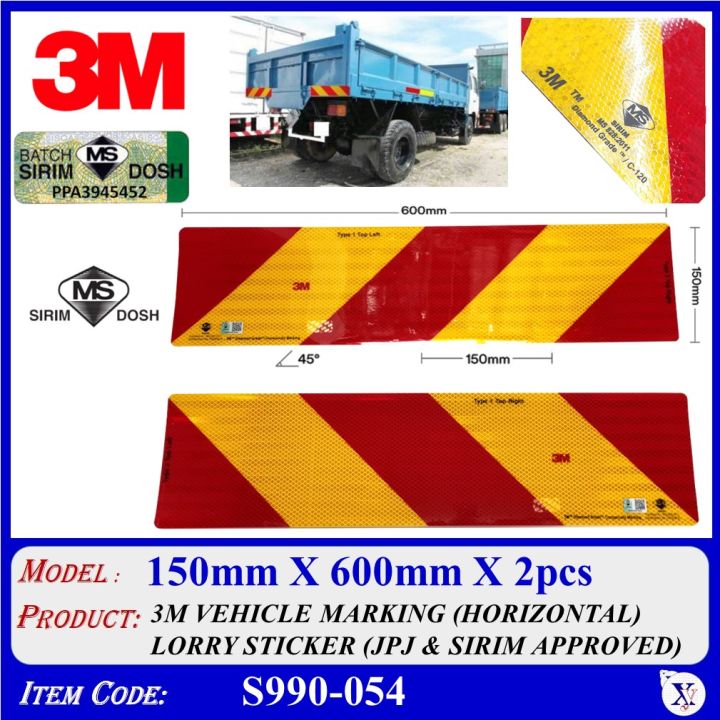 S990-054 (2pcs) 150 X 600mm 3M MARKING REFLECTOR STICKER (JPJ & SIRIM ...
