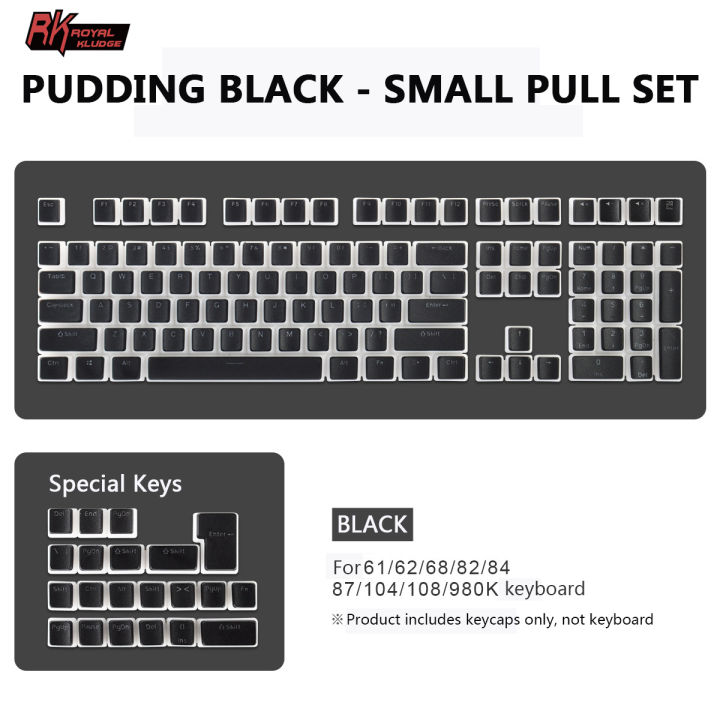 129Key General Pudding PBT Keycaps Two-color Injection OEM Translucent ...
