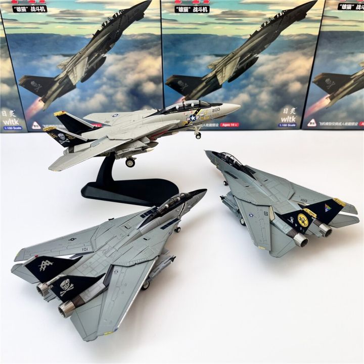 Scale 1/100 Fighter Model, US F-14A F14 VF-84 Military Aircraft Replica ...