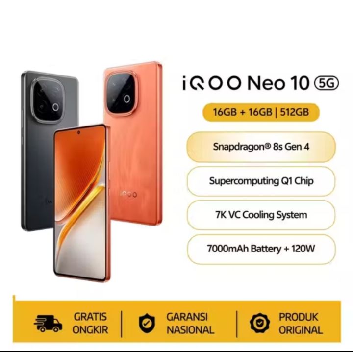 iQOO Neo 10 5G NFC - Snapdragon 8s Gen 4 + Q1 (dual chipset)- 50MP SONY ...