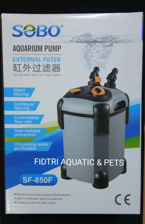 SOBO SF850F CANISTER EXTERNAL FILTER PUMP 9WATT 850L/H FOR FISH ...
