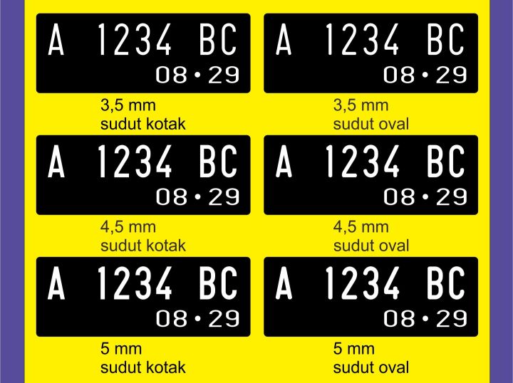 Cutting Sticker Plat Nomer Plat Nomer Motor Stiker Plat Nomer Mobil ...
