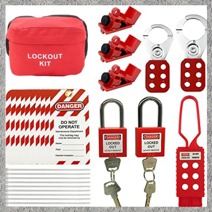 (BIGY) 1 Pair Lock Out Tag Kits with Hasps Plastic for Great Addition ...