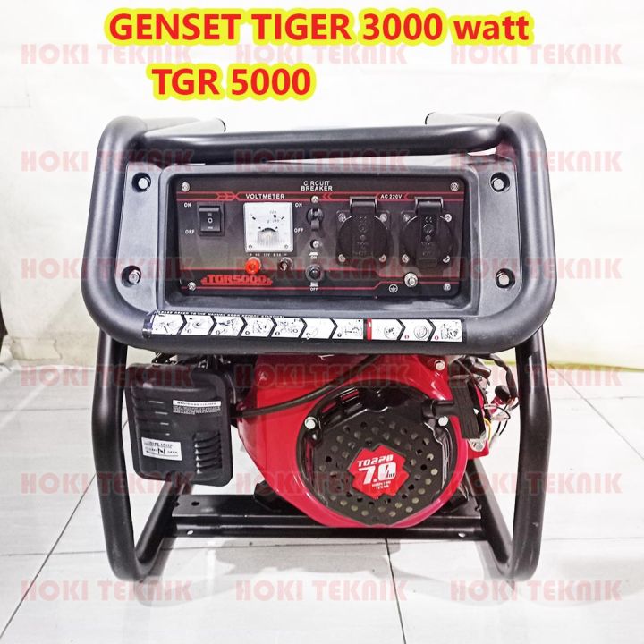 Mesin Generator 3000 WATT Genset Listrik 4Tak Portable TIGER TGR5000 ...