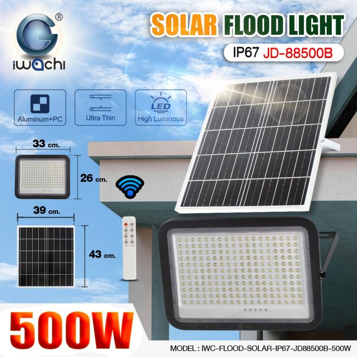 " IWACHI " โคมสปร์ทไลท์โซล่าเซล 500W # IWC-FLOOD-SOLAR-IP67-JD88500B ...