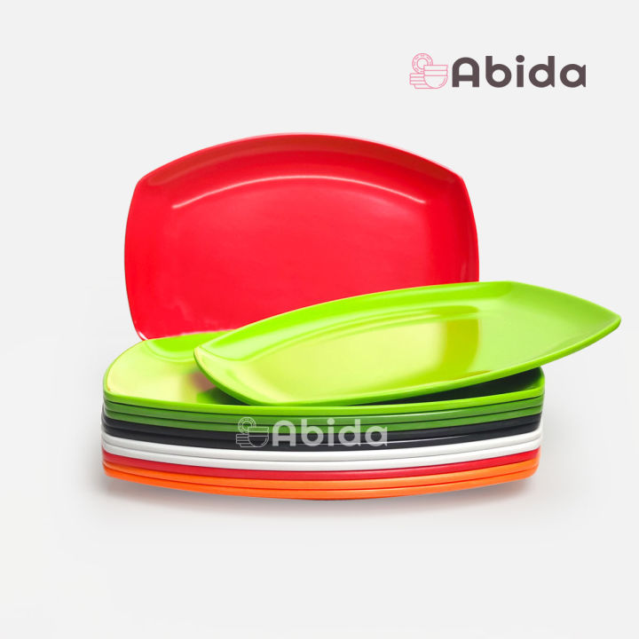 Abida 1 Lusin Piring Saji Melamin 12 inch - Piring Persegi Panjang ...