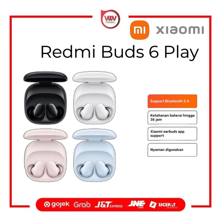 Xiaomi Redmi Buds 6 Play Bluetooth 5.4 Baterai Hingga 36 Jam Xiaomi ...