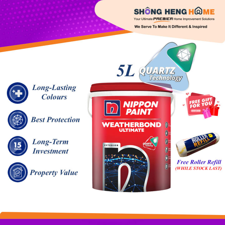 5L Nippon Paint Weatherbond Ultimate with Quartz Technology [Exterior ...