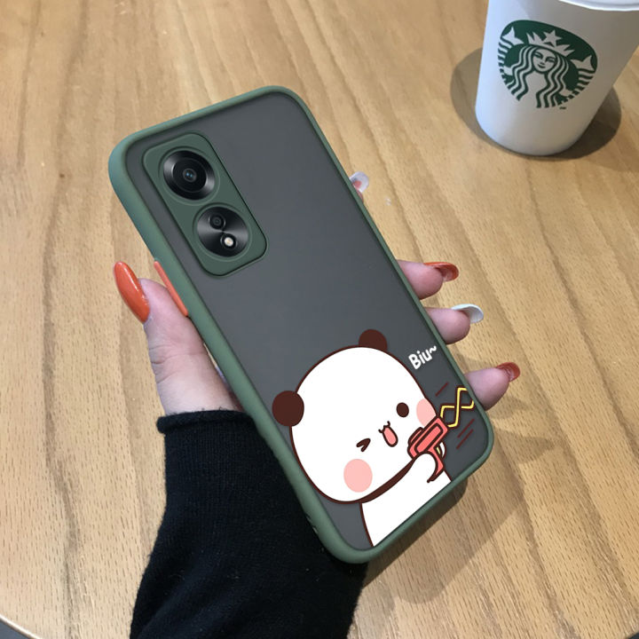เคสใส่โทรศัพท์สำหรับ Oppo A58 4g เคสลายการ์ตูนน่ารักแพนด้า Yier ขอบเคสน