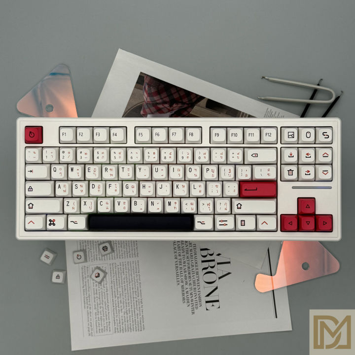 Kon Momo Keycap (Thai) PBT Dye Sub XDA Dusty Pink Keycaps 126pcs Fit ...