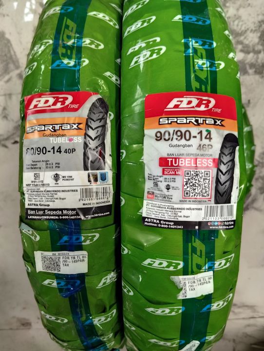 Paket FDR SPARTAX 80 90 14 dan 90 90 14 Ban luar Motor Matic Beat Vario ...