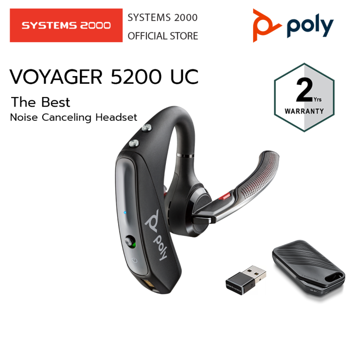 POLY VOYAGER 5200 UC BLUETOOTH HEADSET WITH DONGLE BT600 USB-A | Lazada ...