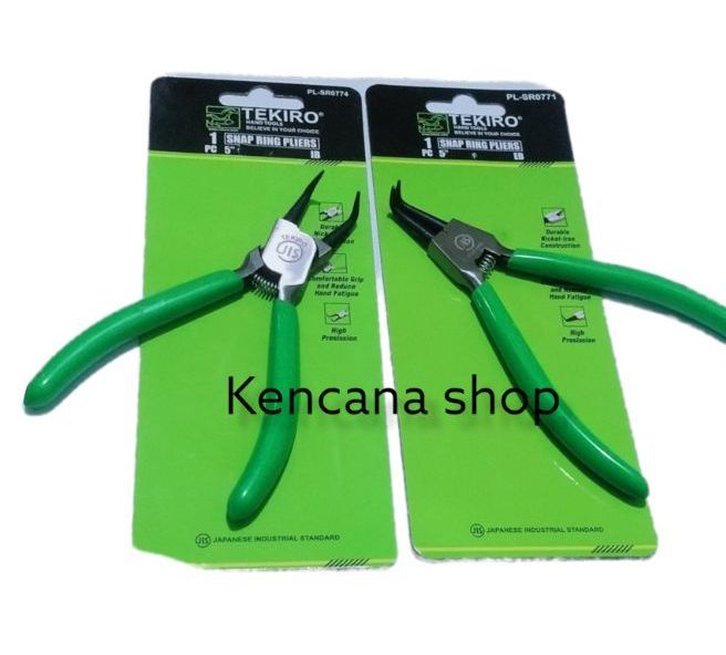 Tekiro tang snap ring bengkok 5" set 2 pcs buka tutup - tang spi tekiro ...