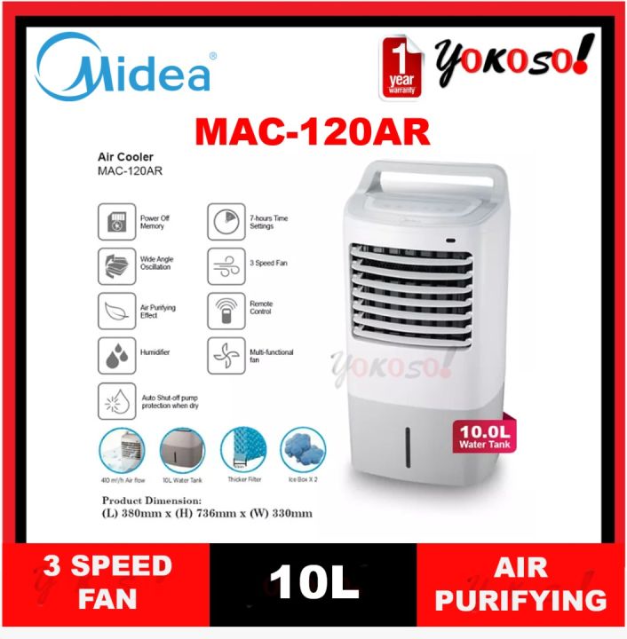 Midea MAC-120AR 10.0L Air Cooler (MAC120AR) | Lazada