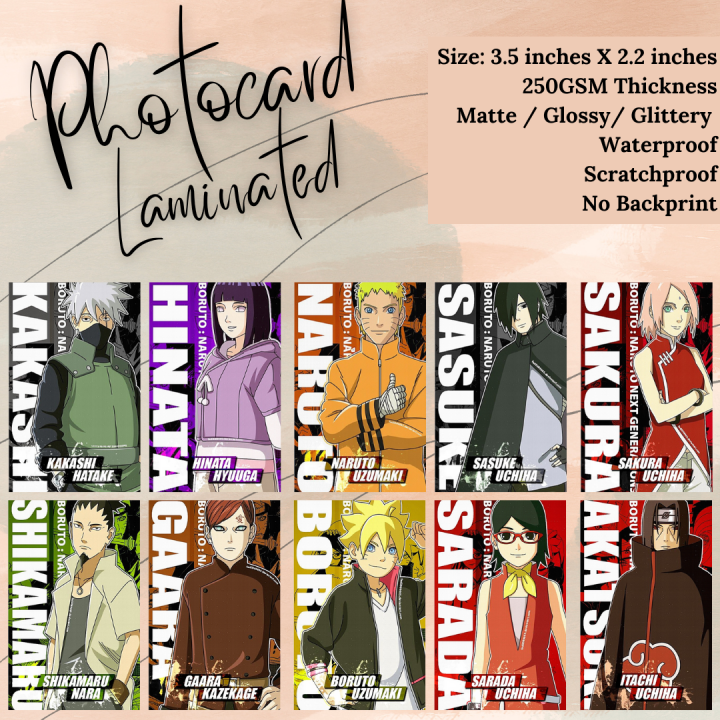 Naruto Boruto Anime Character Art Photocard Laminated Free Sleeve ...