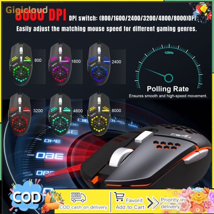 Honeycomb Hollow Mouse with Cooling fan Adjustable Sweatproof Gaming ...