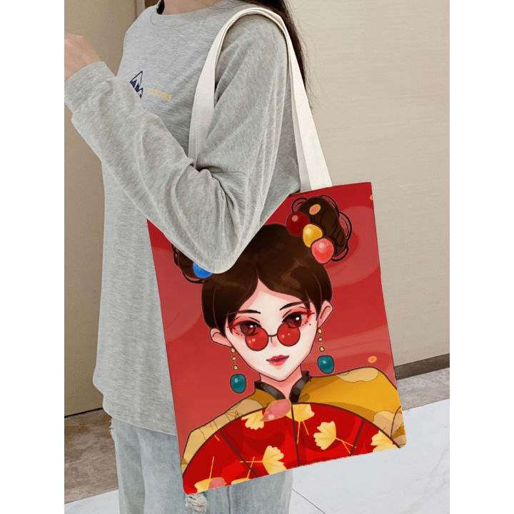 Simple Studioi Starry Sky Canvas Totebag With Zipper Double Sided Bag ...