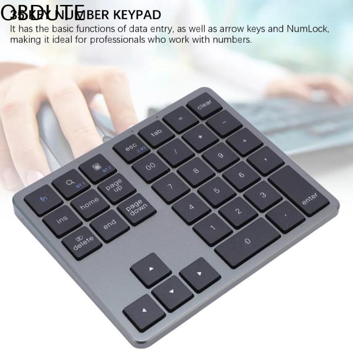 OBDUTE 35 Keys Wireless Keyboard 2.4G and Bluetooth Rechargeable ...