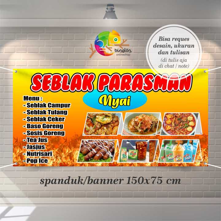 Spanduk, Banner 150x75 Cm Spanduk Seblak Prasmanan, Spanduk Jajanan ...