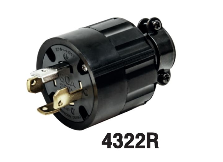 American Denki 4322R/4322N 30A 250V 3P4WGND ปลั๊กตัวผู้ขาล็อค สำหรับงาน ...