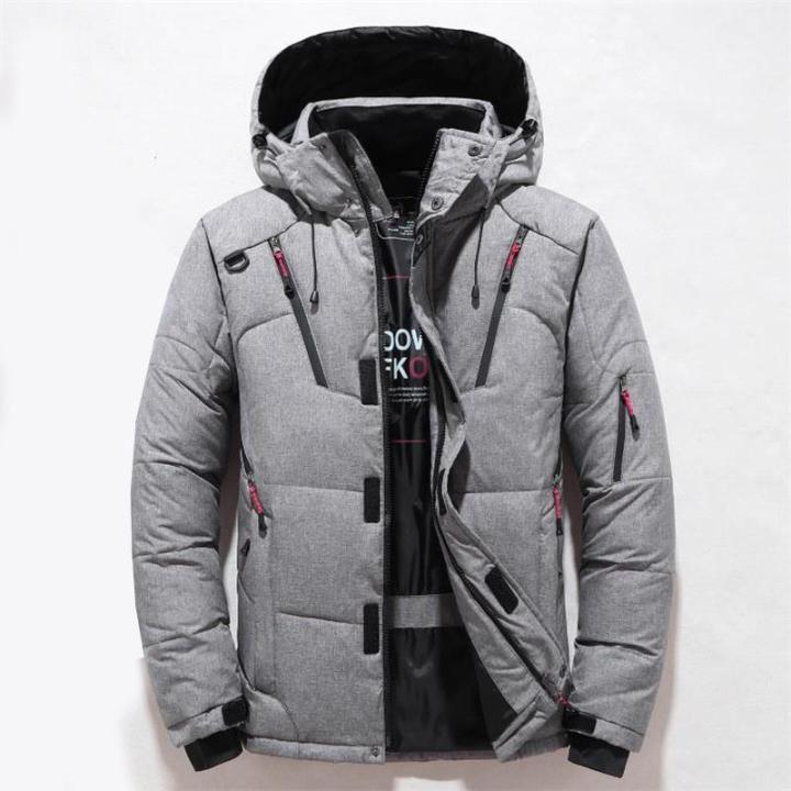 Winter Duck Down Jacket For Men Thick Warm Snow Coat Parka For Men With ...