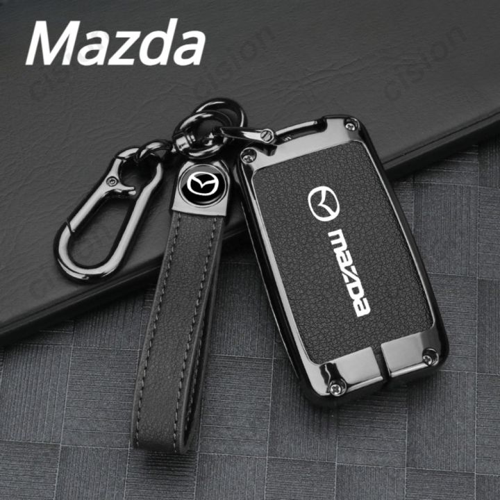 Zinc Alloy Genuine Cow Leather Smart Car Key Case Cover Chain Bag For 2 ...