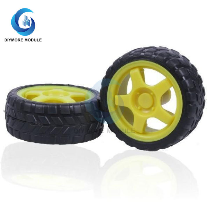 SHDJ-4PCS 65*26mm Smart Car Robot Tire Wheel Plastic For Arduino ...