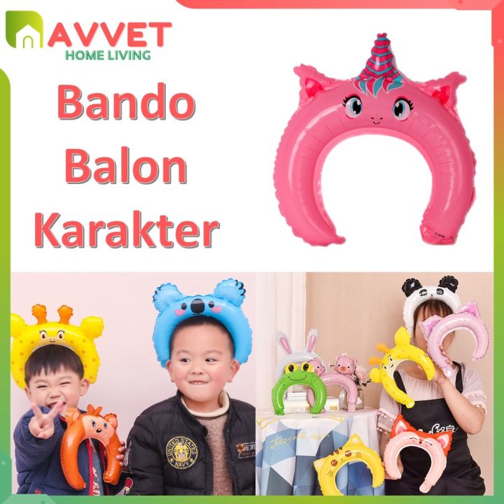 AVVET Balon Bando Karakter Hewan Balon Foil Kartun Animal Headband ...