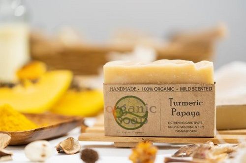 Organic soap Papaya with turmeric - skin whitening soap | Lazada PH