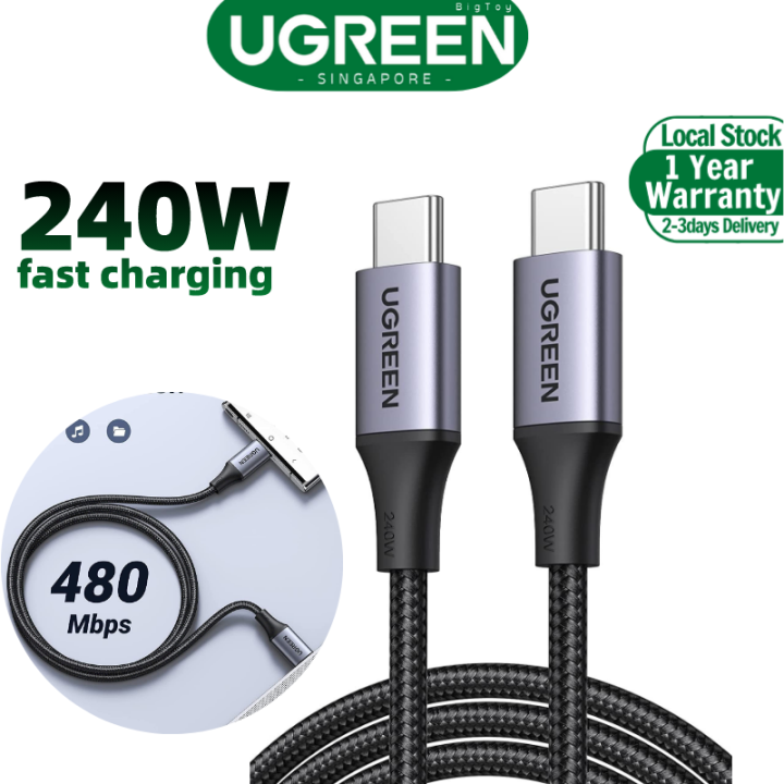 UGREEN 240W USB C Cable, Type C Power Delivery Super Fast Charging Cord ...