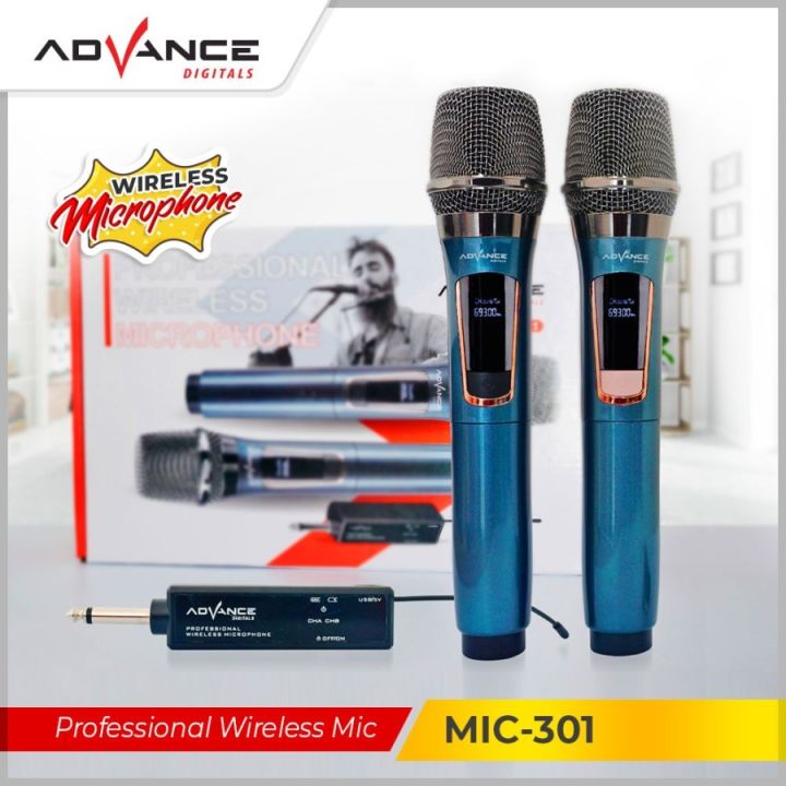 MICROPHONE TERBARU WIRELESS ADVANCE 301 MIC WIRELES DOUBLE WIRELESS ...