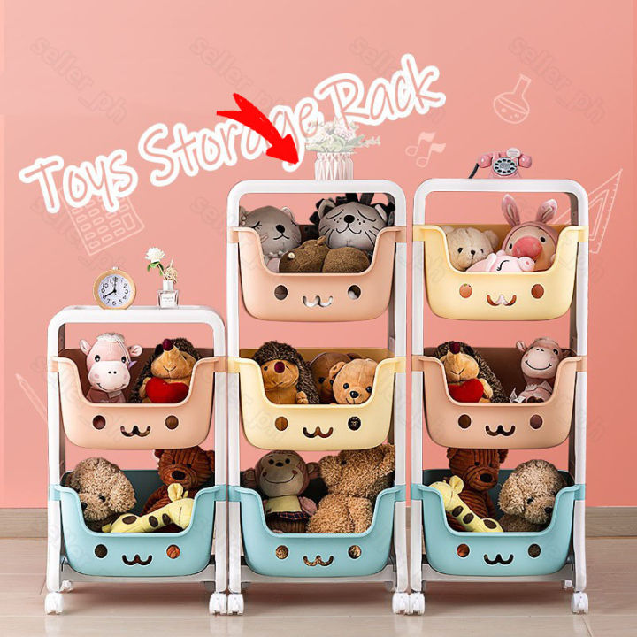 Multi-tier Toy Storage Rack Snack Organizer Trolley Rack with Wheels ...