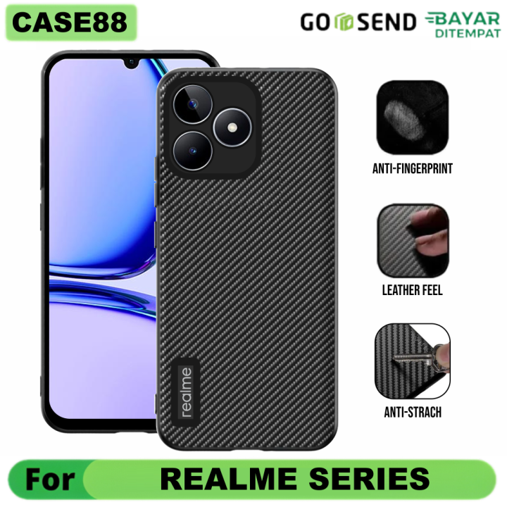 Case Realme C51 C53 C55 Casing Softcase Fashion Carbon With Logo Hole ...