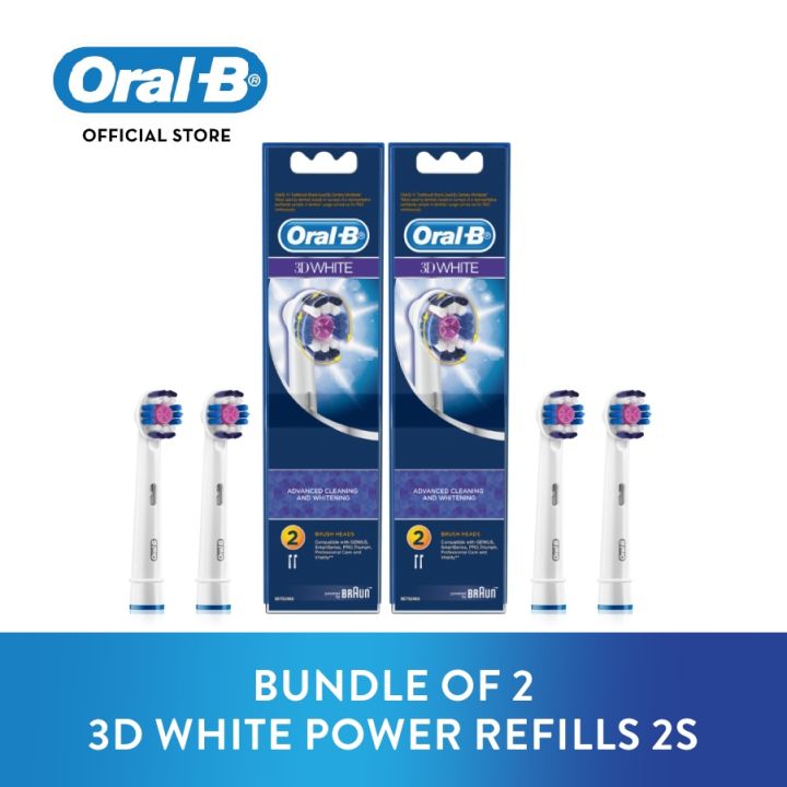 [Bundle of 2] Oral-B 3D White Whitening Electric Toothbrush Refill, 2 ...