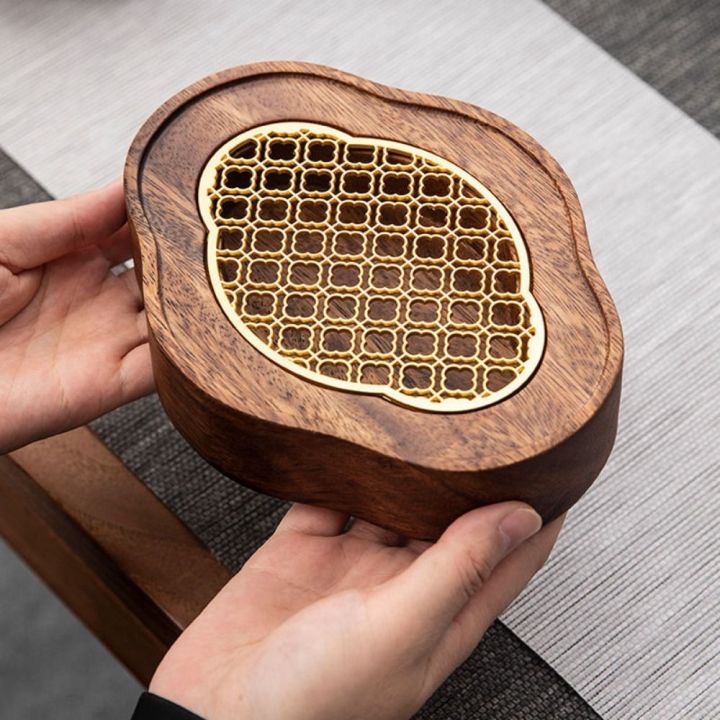 LIFE SHOPS Water Storage Bearing Wood Tea Tray Walnut Wood Portable ...
