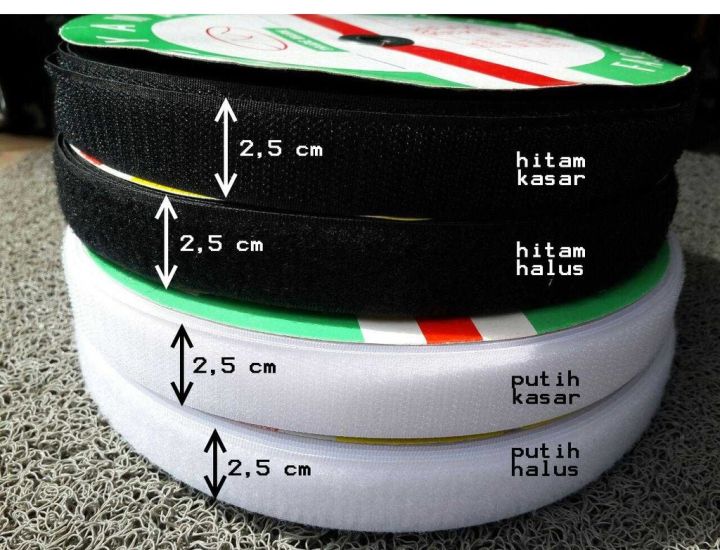 1 ROLL PEREKAT VELCRO / MAGIC TAPE KASAR & HALUS 1 INCH / 2,5 CM ISI 18 ...