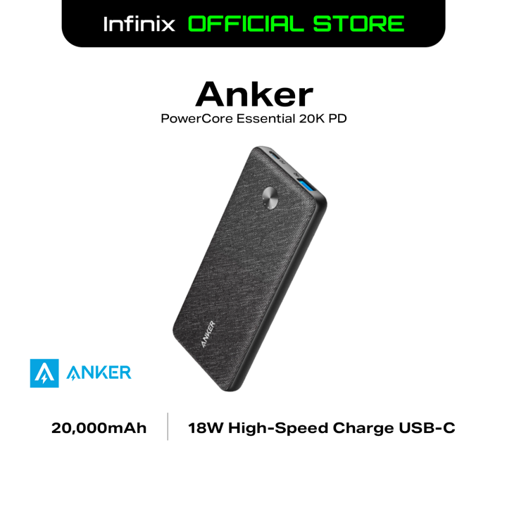 Anker PowerCore Essential 20000 PD Powerbank, Portable Charger, 20Watts ...