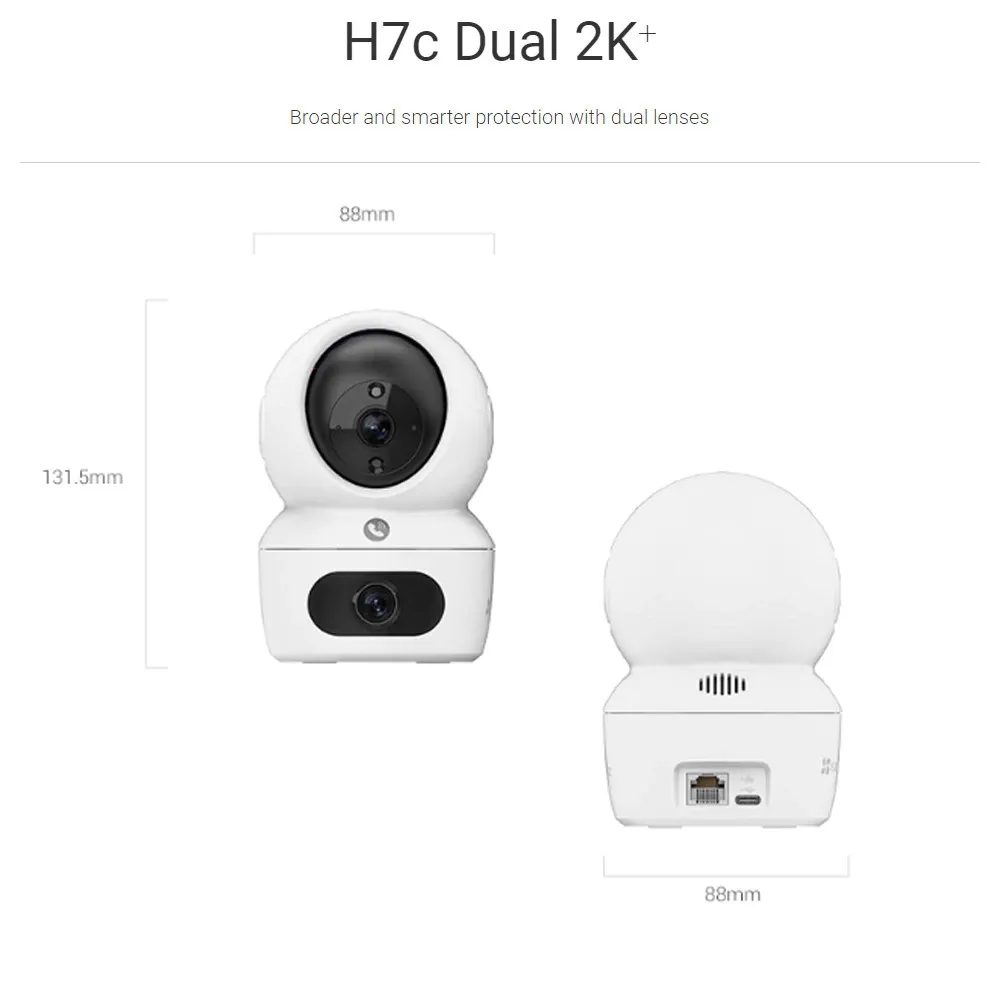 Ezviz H7C Dual Lens (4MP + 4MP) Pan/Tilt Two Way Talk Color Night ...